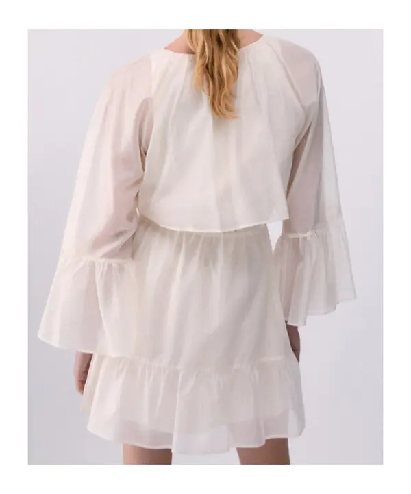 Liu Jo Short Muslin Dress With Ruffled Details
