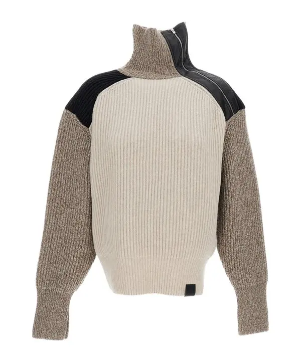 Stella McCartney Zip-panel Ribbed-knit Sweater