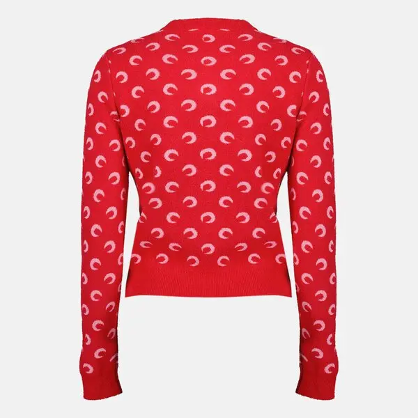MARINE SERRE Moon' Circular Wool Jacquard Cardigan