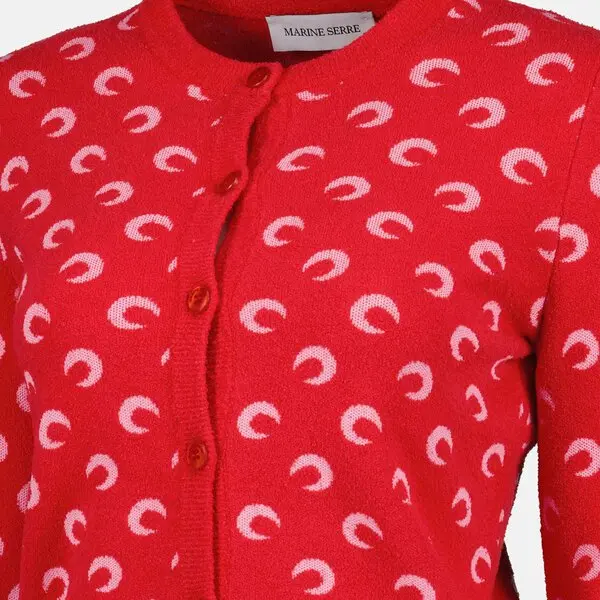 MARINE SERRE Moon' Circular Wool Jacquard Cardigan