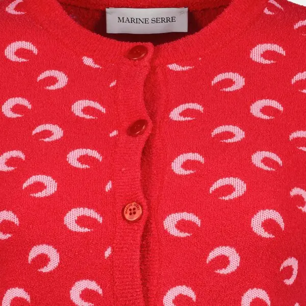 MARINE SERRE Moon' Circular Wool Jacquard Cardigan