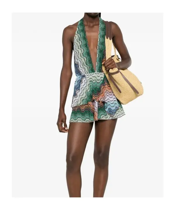 Missoni Zigzag-knit Ruffled Mini Dress