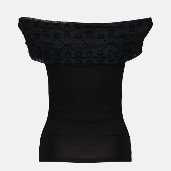 MARINE SERRE Draped Bustier Top