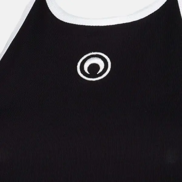 MARINE SERRE Moon Logo Halter Neck Jersey Tank Top