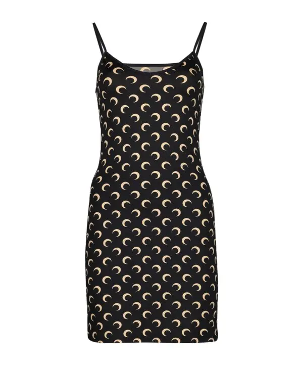 MARINE SERRE Moon Print Jersey Strappy Mini Dress - No