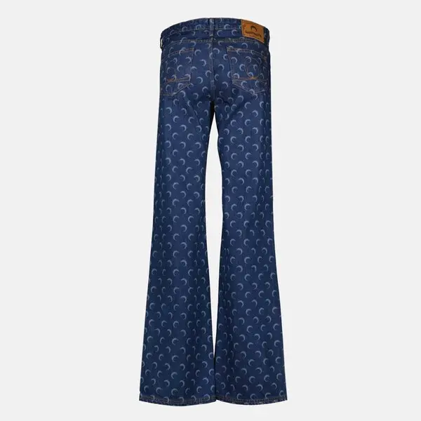 MARINE SERRE Crescent Moon Print Jeans