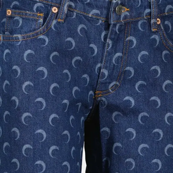 MARINE SERRE Moon Print Bootcut Jeans