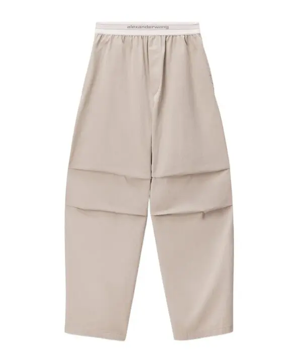 Alexander Wang Logo-elastic Pleated-knee Trousers