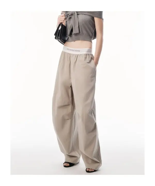 Alexander Wang Logo-elastic Pleated-knee Trousers