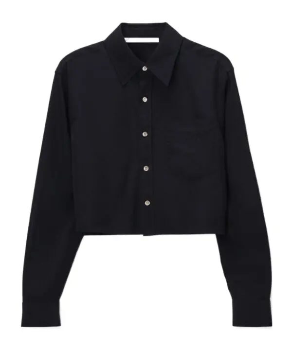 Alexander Wang Cropped Button-down Shirt - Black
