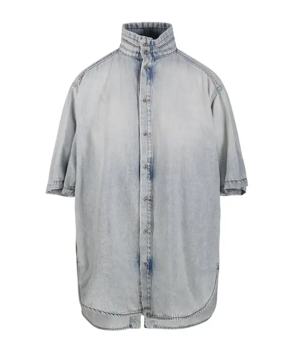 DARKPARK High-neck Short-sleeved Shirt - Gray