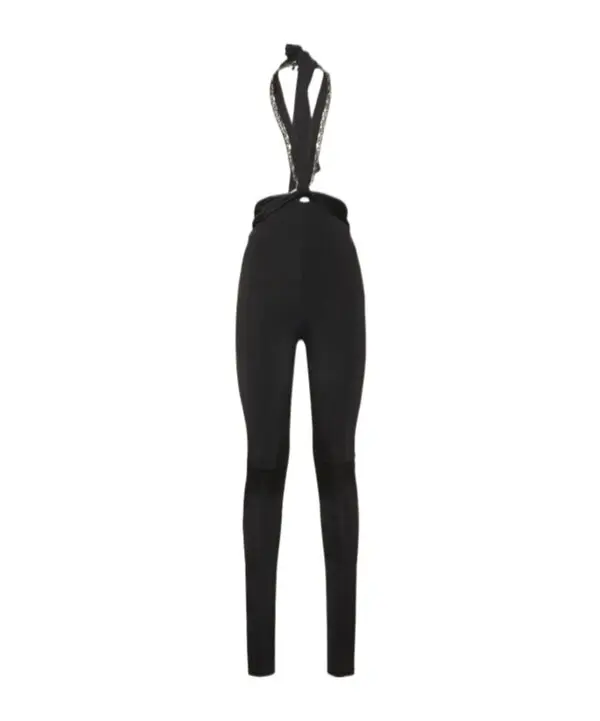 Attico Ruby Jersey Halterneck Skinny Pants - Black