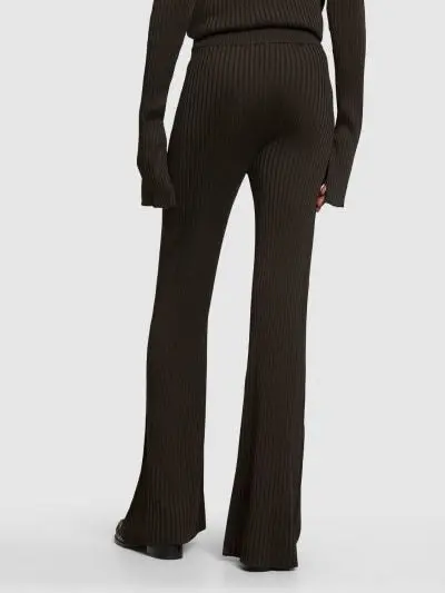 JIL SANDER Ribbed Knit Casual Pants