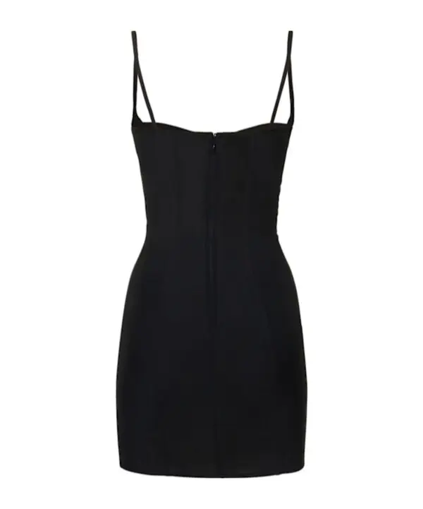 Attico Crystal Embellished Sablé Mini Dress