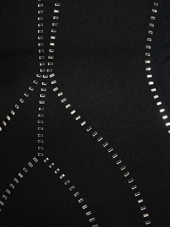 Attico Crystal Embellished Sablé Mini Dress