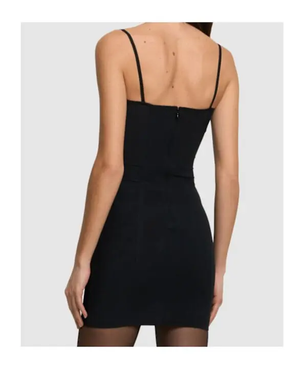 Attico Crystal Embellished Sablé Mini Dress