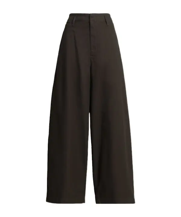 LEMAIRE Wide Leg Cotton Chino Pants - Black