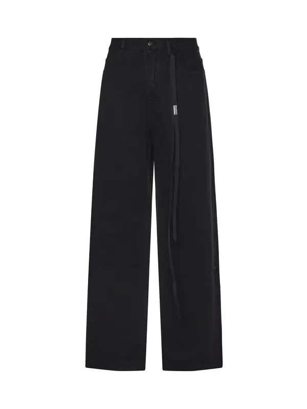 ANN DEMEULEMEESTER Modest 5 Pockets Relaxed Flared Trousers - Black