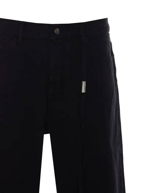ANN DEMEULEMEESTER Modest 5 Pockets Relaxed Flared Trousers - Black