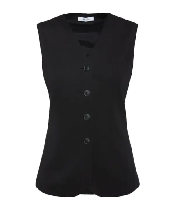 Max Mara Fornovo Viscose Blend Jersey Vest - Black
