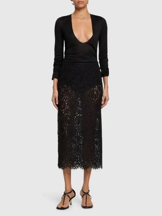 Michael Kors Lace Side-split Mid-length Skirt