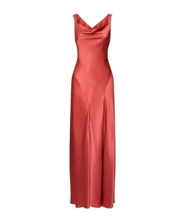 Alberta Ferretti Satin Long Dress