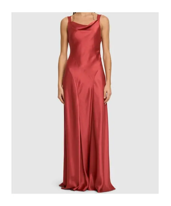 Alberta Ferretti Satin Long Dress