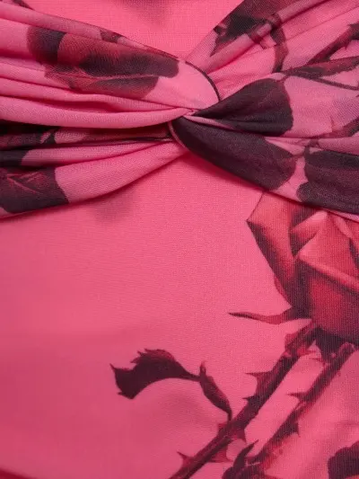 Blumarine Rose-printed Draped Skirt