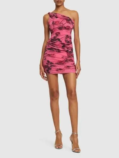 Blumarine Rose-printed Draped Skirt