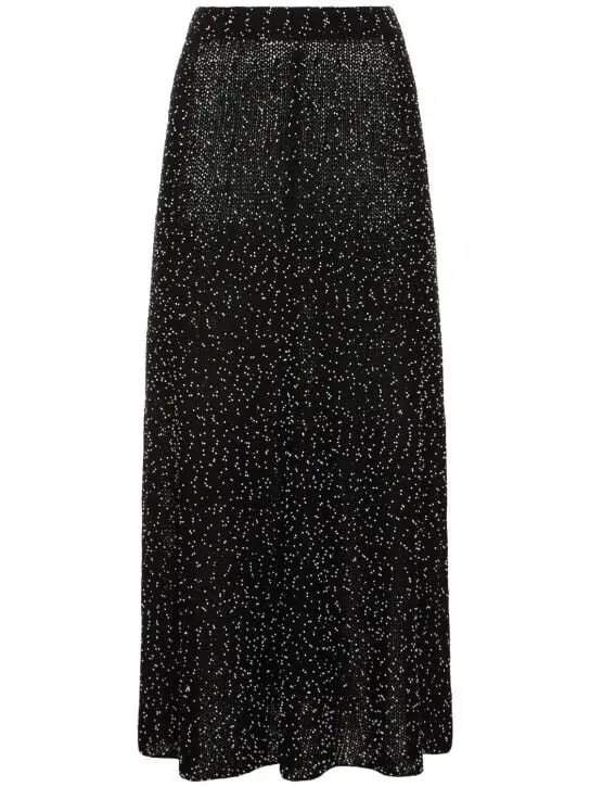 Gabriela Hearst Printed Elastic Waist Skirt - Black