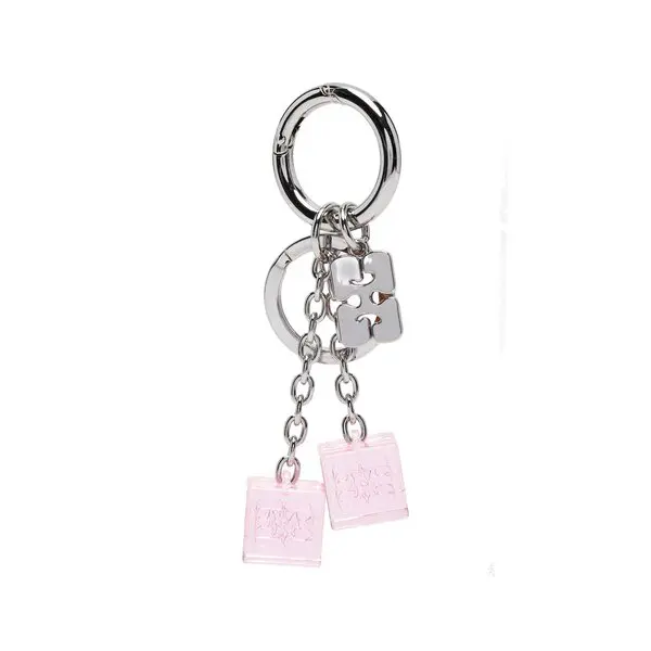 GANNI Butterfly Motif Charm Keyring - Silver