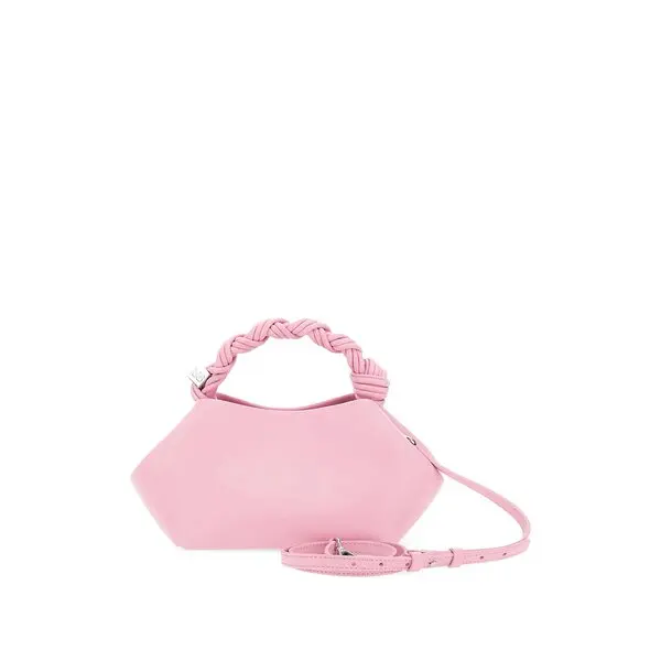 GANNI Recycled Leather Shoulder Bag With Twisted Top Handle