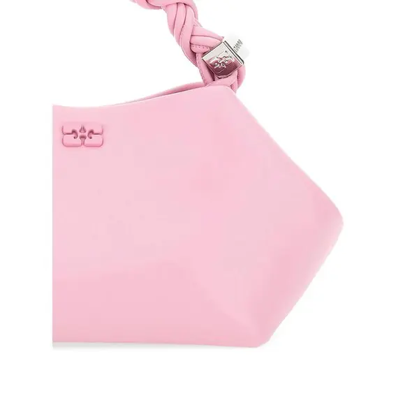 GANNI Recycled Leather Shoulder Bag With Twisted Top Handle
