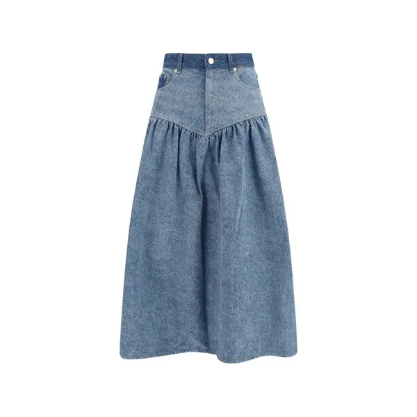 GANNI Skirts Pleated Skirts - Blue