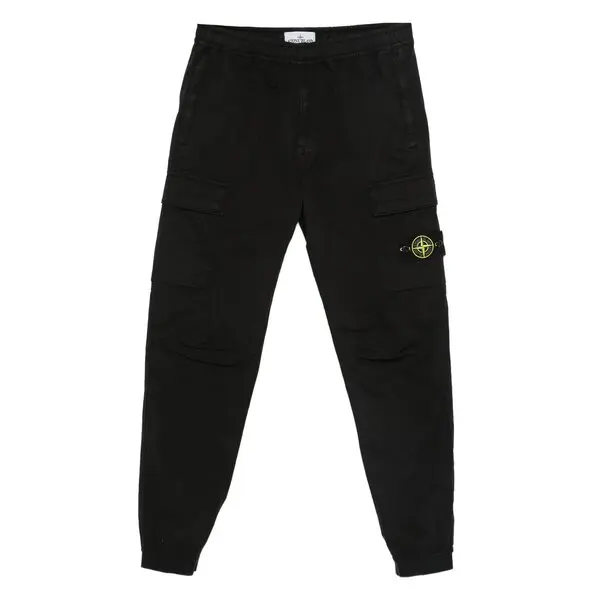 Stone Island Tapered Cargo Trousers - Black