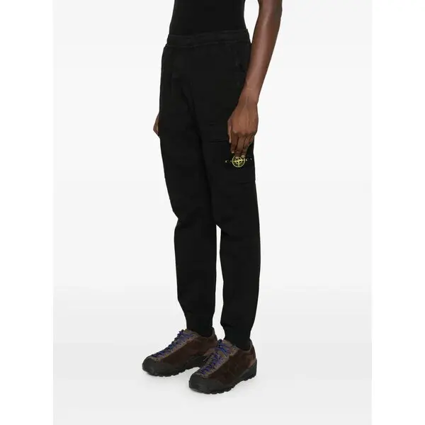 Stone Island Tapered Cargo Trousers - Black