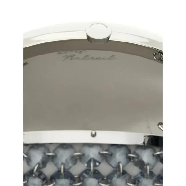SELF-PORTRAIT Satin Finish Crystal Embellished Clutch Bag - White