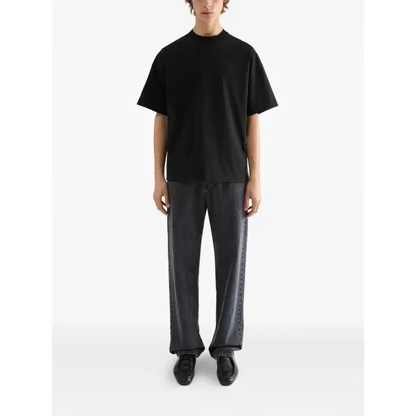 JIL SANDER Cotton Jersey T-shirt With Side Logo - Black