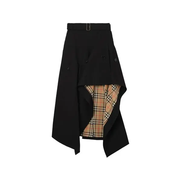 Burberry Asymmetric Draped Skirt - Black