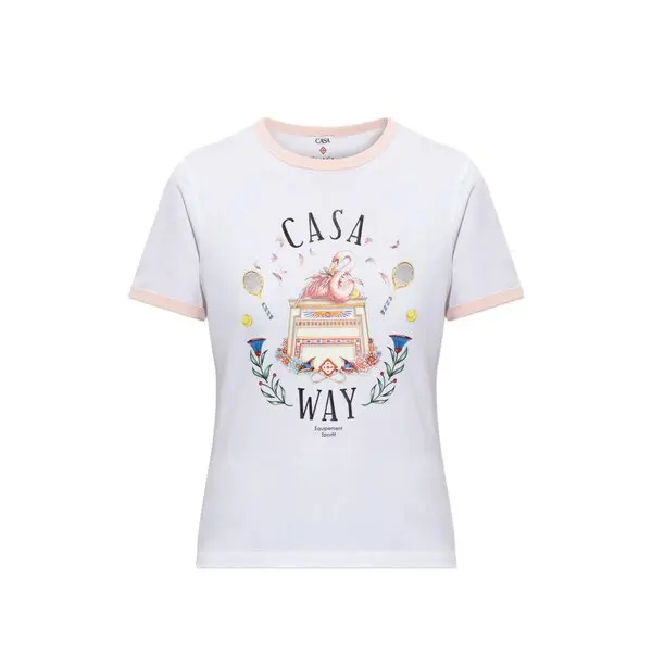 Casablanca Graphic Print Organic Cotton T-shirt - White