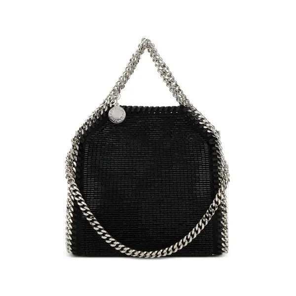 Stella McCartney Beaded Tote Bag With Silver-tone Chain - Black