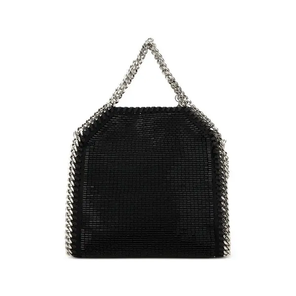 Stella McCartney Beaded Tote Bag With Silver-tone Chain - Black