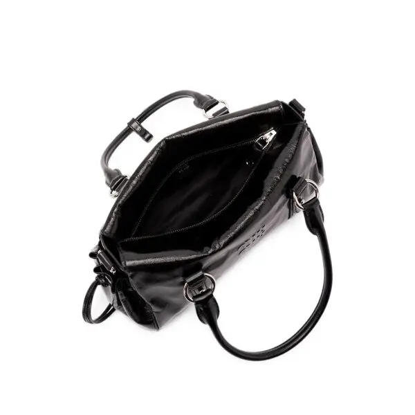 Miu Miu Leather Embossed Logo Tote Bag - Black