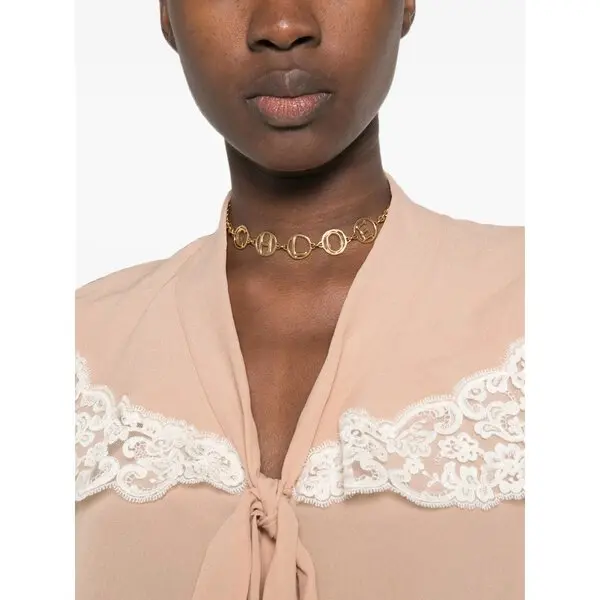 Chloé Silk Lace Detail Blouse - Cream