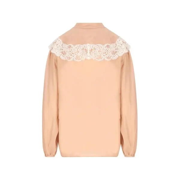 Chloé Silk Lace Detail Blouse - Orange