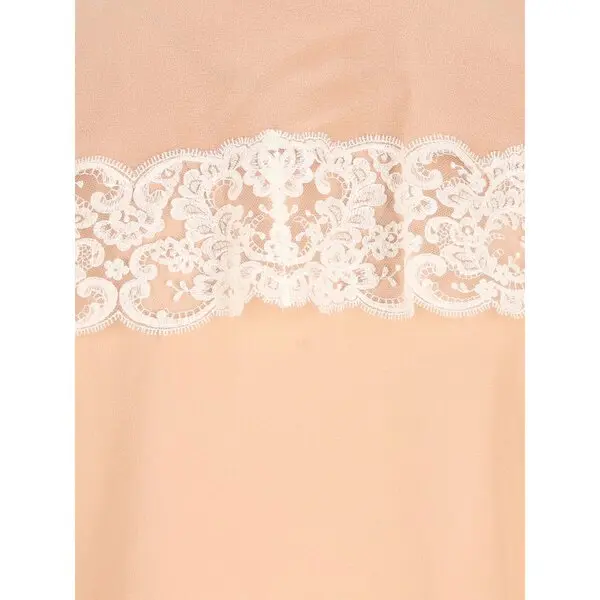 Chloé Silk Lace Detail Blouse - Pink