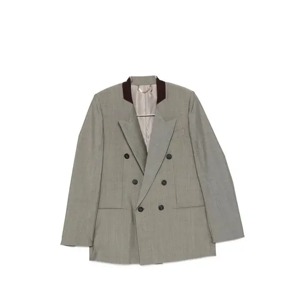 Victoria Beckham Double-breasted Peak Lapel Blazer - Gray