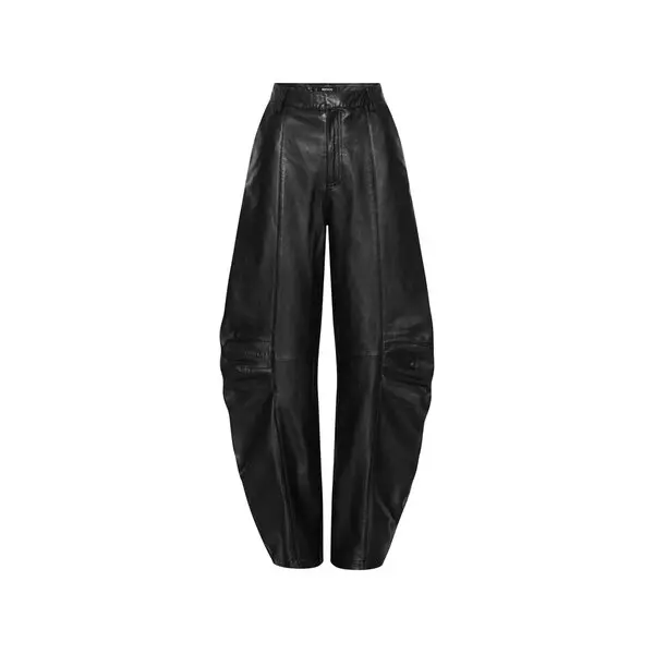 ROTATE BY BIRGER CHRISTENSEN Leather High-waisted Trousers
