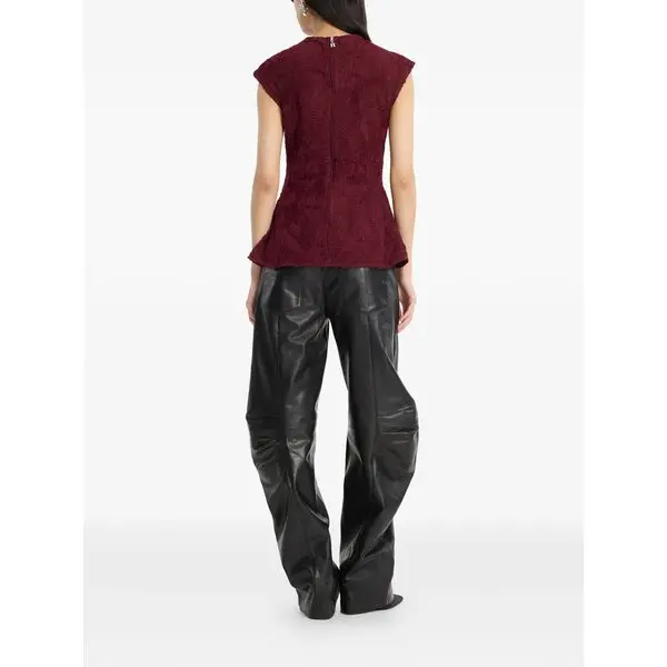 ROTATE BY BIRGER CHRISTENSEN Leather High-waisted Trousers