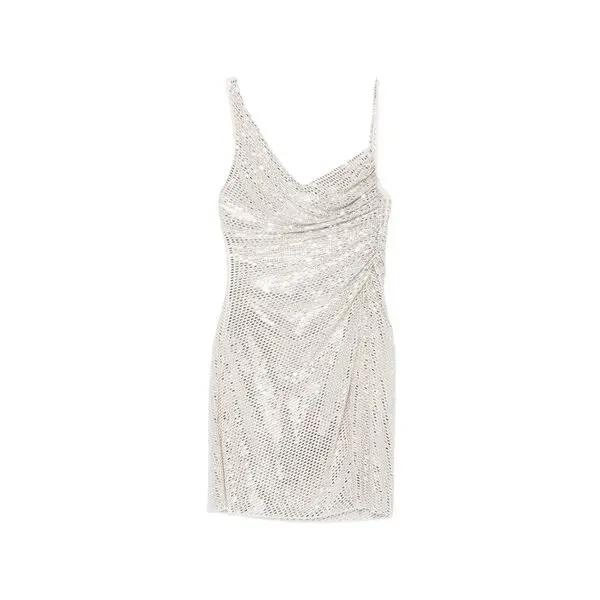 SELF-PORTRAIT Sequin Embellished Short Sleeve Dress - Cream